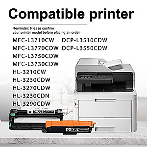 GULOYA Compatible 2-Pack (1 Toner+1 Drum,Black) TN227 DR-223CL TN-227 Toner Cartridge and DR223CL Drum Unit Replacement for Brother MFC-L3770CDW HL-3210CW DCP-L3550CDW Printer