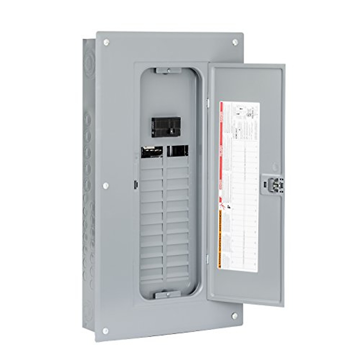 Square D - HOM2448M125PC Homeline 125 Amp 24-Space 48-Circuit Indoor Main Breaker Load Center with Cover (Plug-on Neutral Ready),