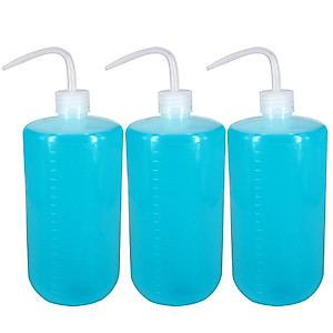 Belinlen 3Pcs 1000ml(33oz) Plastic Safety Lab Wash Bottle, Plastic Squeeze Bottle with Scale Labels and Narrow Mouth, Watering Bottle for Chemistry, Industry, Lab & Gardening(LDPE)
