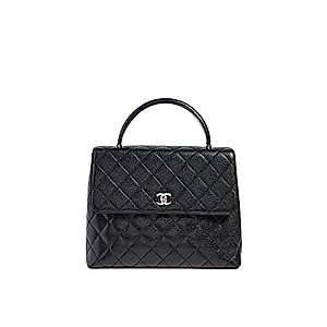 CHANEL Women's Pre-Loved Jumbo Kelly Flap, Caviar, Black, One Size
