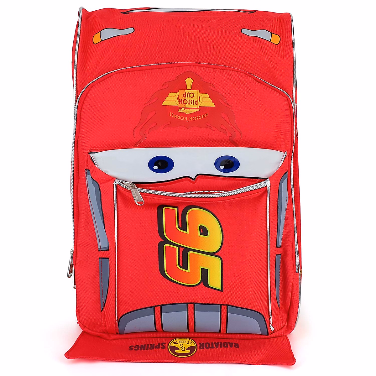 Trendy Apparel Shop Kid's Boys 95 Radiator Springs Car Shaped 16" Backpack - Red
