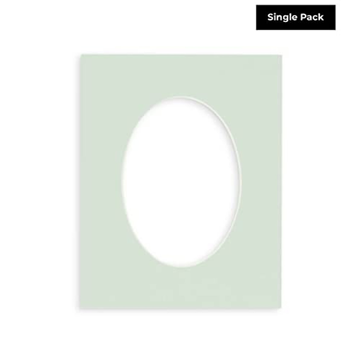 7x10 Mat Bevel Cut for 5.5x8.5 Photos - Precut Honeydew Green Oval Shaped Photo Mat Board Opening - Acid Free Matte to Protect Your Pictures - Bevel Cut for Family Photos, Pack of 1 Matboard Show Kit