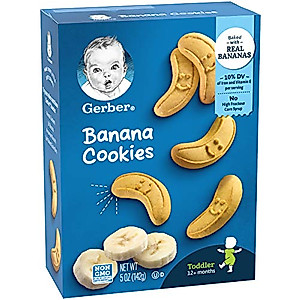 Gerber Toddler Banana Cookies, Baked with Real Bananas, 5 oz. Box (Pack of 5)