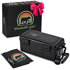HUMBOLDT 420 HEI Locking Storage Box 100% Airtight Box Waterproof Storage Box Medicine Box Lunch Box with Lock Home Travel Boat Hiking Skiing - Camping Great Gift - Happy Camper SOLO