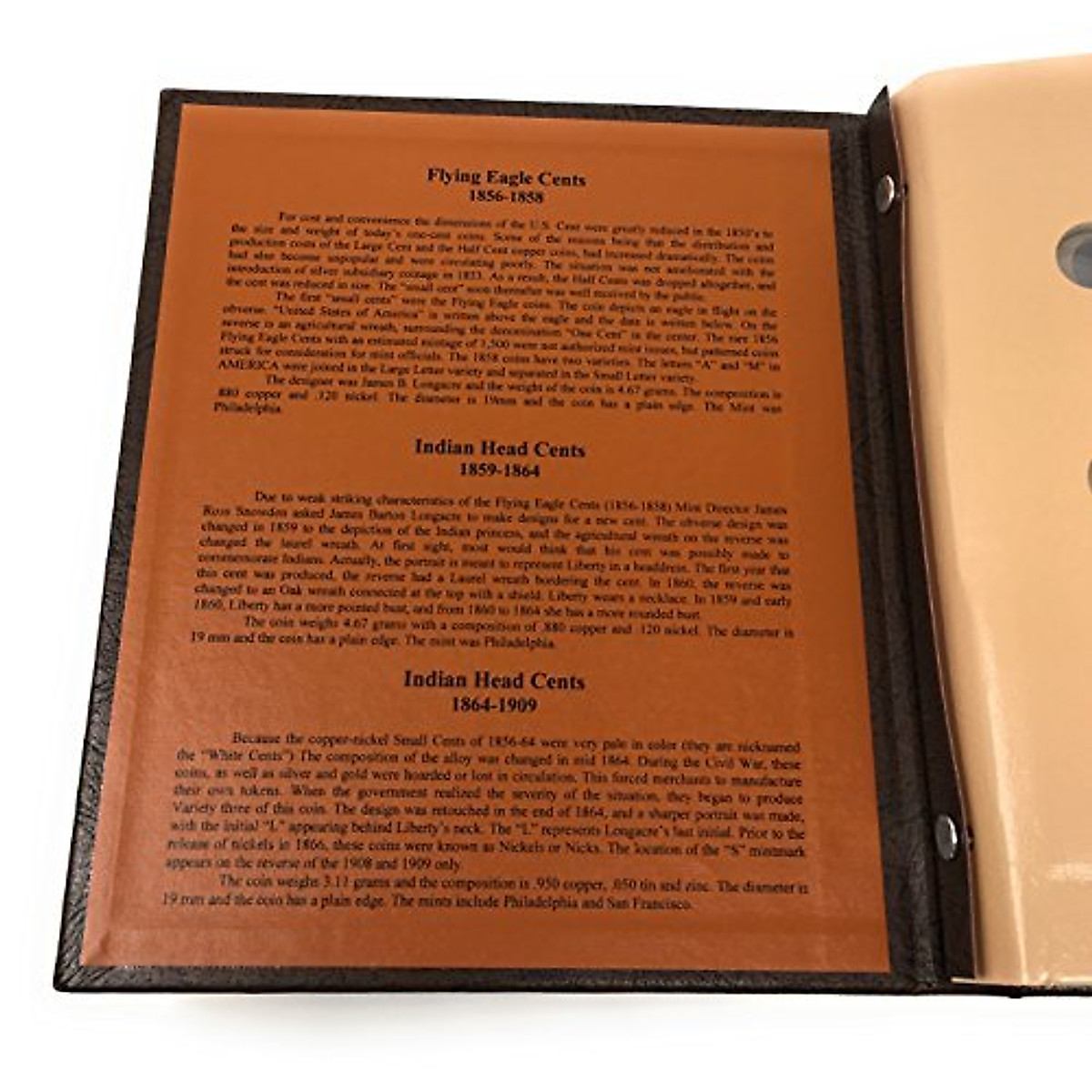 Dansco US Flying Eagle and Indian Head Cent Coin Album 1857 - 1909 #7101