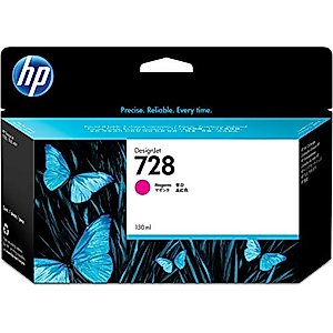 HP 728 Magenta 130-ml Genuine Ink Cartridge (F9J66A) for DesignJet T830 MFP & T730 Large Format Plotter Printers