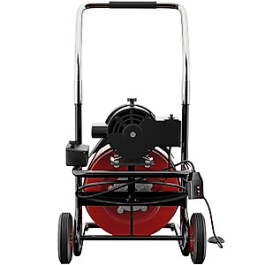 VEVOR Drain Cleaner Machine 100ftx1/2in Electric Drain Auger 550W Sewer Snake Drill Machine, fit 1 Inch (25mm) to 4 Inch(100mm) Pipes, w/Wheels, Cutters, Foot Switch