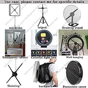 3D Hologram Fan,12.6 Inch 3D Hologram Projector Advertising Display with 1.2 Inches Thick, 700 Video Library and 224 LED for Business Store Signs,Bar,Casino,Party Missyou
