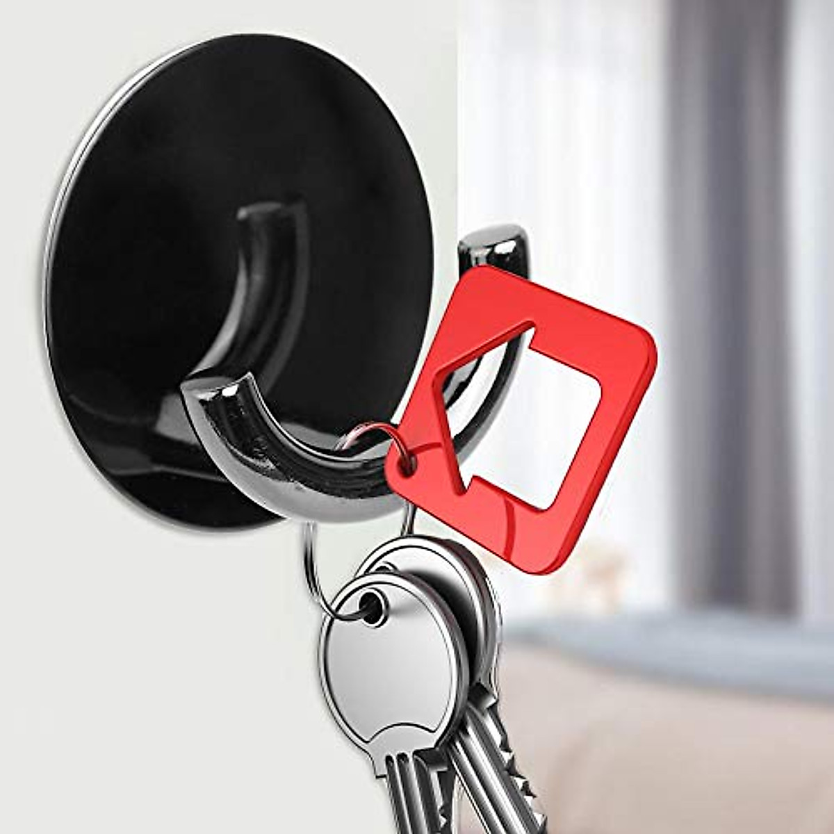 Jimfoty Heavy Duty Anti-Rusty Mental Wall Hanger, Towel Hook, Adhesive Durable for Storing The Clothes Bathroom Kitchen(Black)
