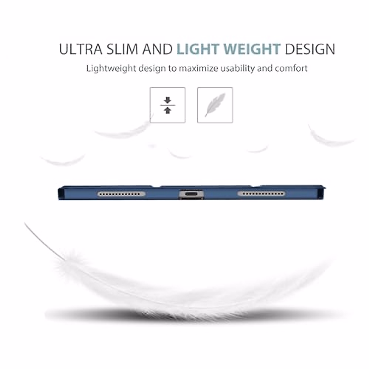 ProCase Smart Case for iPad Air 6th Generation 11 inch M2 2024/10.9 Air 5th Generation 2022/10.9 Air 4th 2020, Protective Cover for iPad Air 6 5 4 Gen -Navy