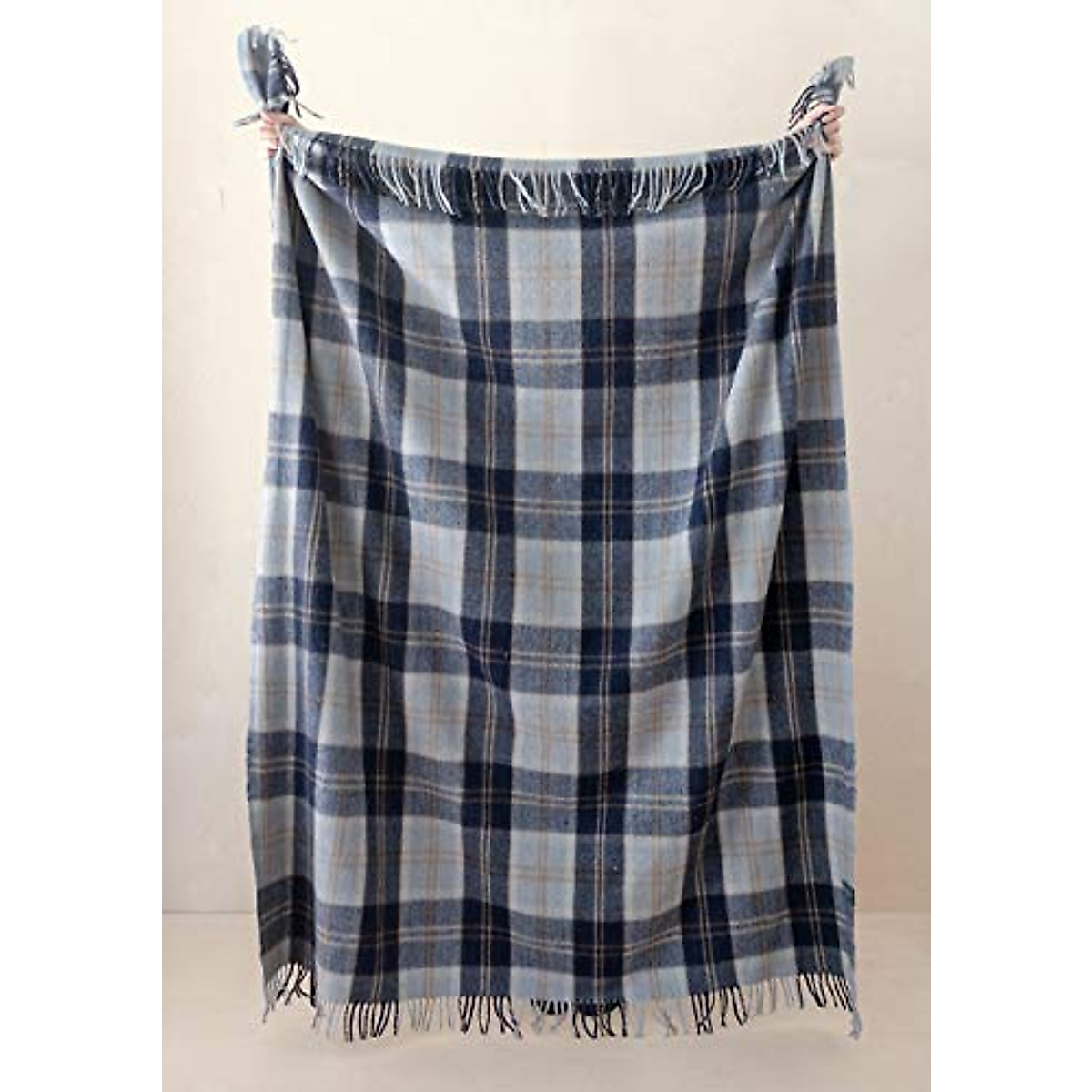 The Tartan Blanket Co. Recycled Wool Blanket Bannockbane Silver Tartan (59" x 75")