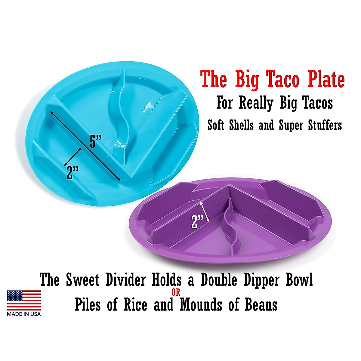 Jarratt Industries Big Fiesta Taco Holder, Taco Serving Trays with Stand Up Holder for Extra Large Tortillas and Tacos, Use for the Biggest Appetites on Taco Nights and Bar, Microwave Safe, Set of 4