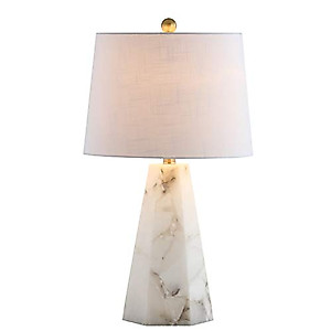 JONATHAN Y JYL6205A Xio 25.5" Alabaster LED Table Lamp Contemporary Transitional Bedside Desk Nightstand Lamp for Bedroom Living Room Office College Bookcase LED Bulb Included, White