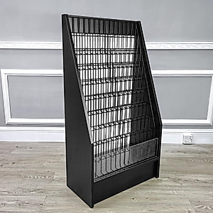 FixtureDisplays® Literature Rack Brochure Holder Leaflet Coupon Stand Greeting Card Rack 9 tier 45 facing Travel Information Kiosk Easy Assembly Video in Description 1453 Black-NF
