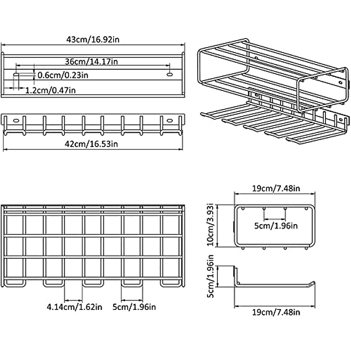 Metal Tools Storage Floating Shelf, Cordless Drill Tools Organizers Holder Wall Mounted, 3-Tier Garage Tool Storage Metal Rack with 4 Slots for Drill Holder, Gift for Men Dad