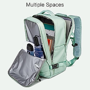 Lyweem Travel Laptop Backpack for Women 15.6 Inches Medium College Carry On Casual Backpack Flight Approved with USB charging Port, Cute Aesthetics School Daypack for Teen Girl with Wet Pocket, Green