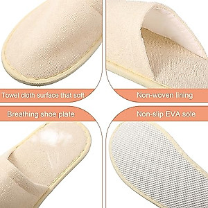 24 Pairs Non Slip Disposable Slippers, Closed Toe for Family Spa Guests Hotels Home Party, Housewarming (White, Light Gray, Black, Khaki)