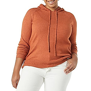 Amazon Essentials Women's Soft Touch Hooded Pullover Sweater, Caramel, Large