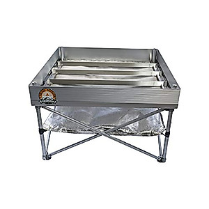 Dutch Oven Fire Table Bundle | Pop-Up Fire Pit + Frontier Grates | Portable Dutch Oven Table & Fire Pit | 13lbs. Total Weight | Packs Smaller Than A Camping Chair | Heat Shield Included