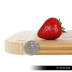 Two Tone Bamboo Cutting Board- Extra Thick, Chopping and Serving Board with Juice Groove 18x12x.75 by Classic Cuisine