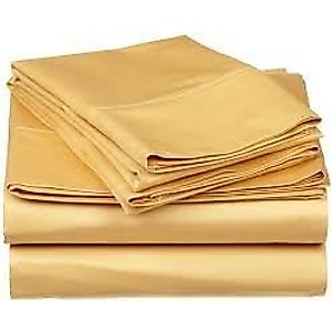 Luxora Bedding Premium Super Heavy Wight 100% Egyptian Cotton, 1000 Thread Count 4 Piece Sheet Set Full Size Gold Bed Sheets,12 Inches Deep Pocket
