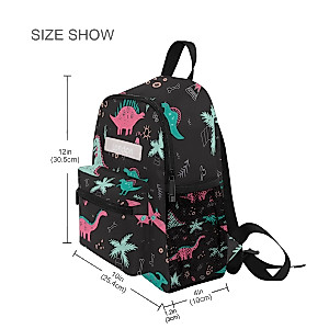 OREZI Custom Kid's Name Toddler Backpack,Personalized Backpack with Name/Text Daycare Bag,Customization (Childish Pink Dinosaur) Nursery Bag Preschool Backpack Baby Diaper Bag, toddler bag