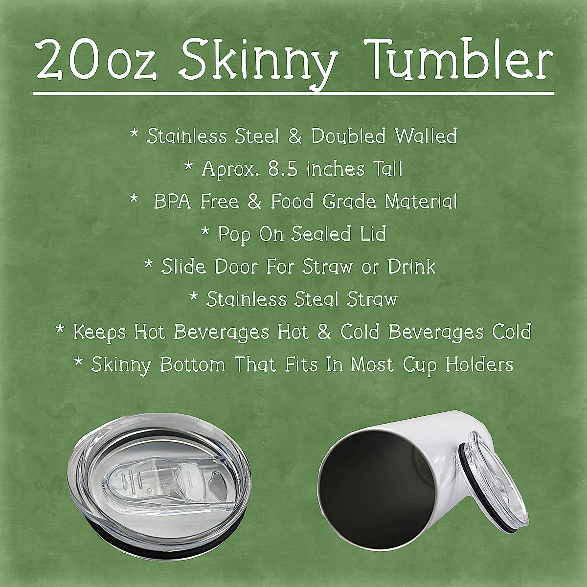 Tinker-Bell #3 20oz Stainless Steel Tumbler, Slide Door Lid & Straw Included, Adult Princess, Those Who Wander Are Not Always Lost, Gift, Great For Keeping Drink Cold or Hot