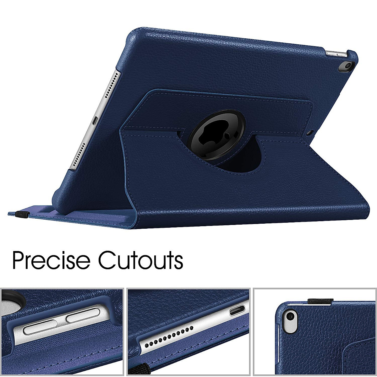 Fintie Rotating Case for iPad Air (3rd Gen) 10.5" 2019 / iPad Pro 10.5" 2017 with Built-in Pencil Holder - 360 Degree Rotating Stand Protective Cover, Auto Sleep/Wake (Navy)