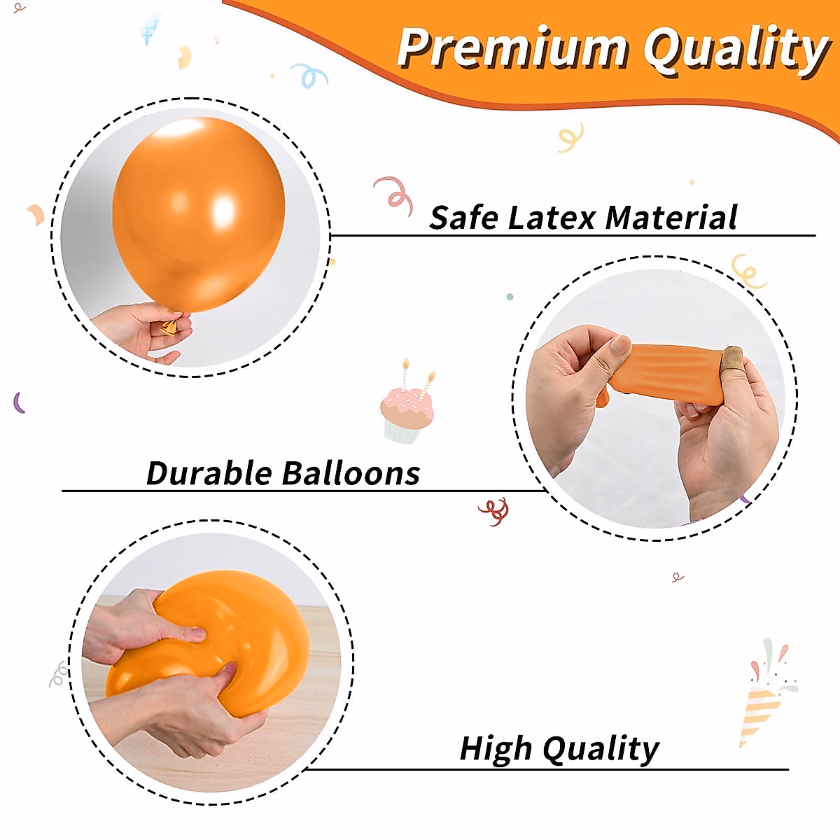 Fall Balloons,12 Inch Orange and Sand Gold Balloons with Gold Confetti Balloons,for Birthday little cutie baby shower Wedding thanksgiving Party Decorations