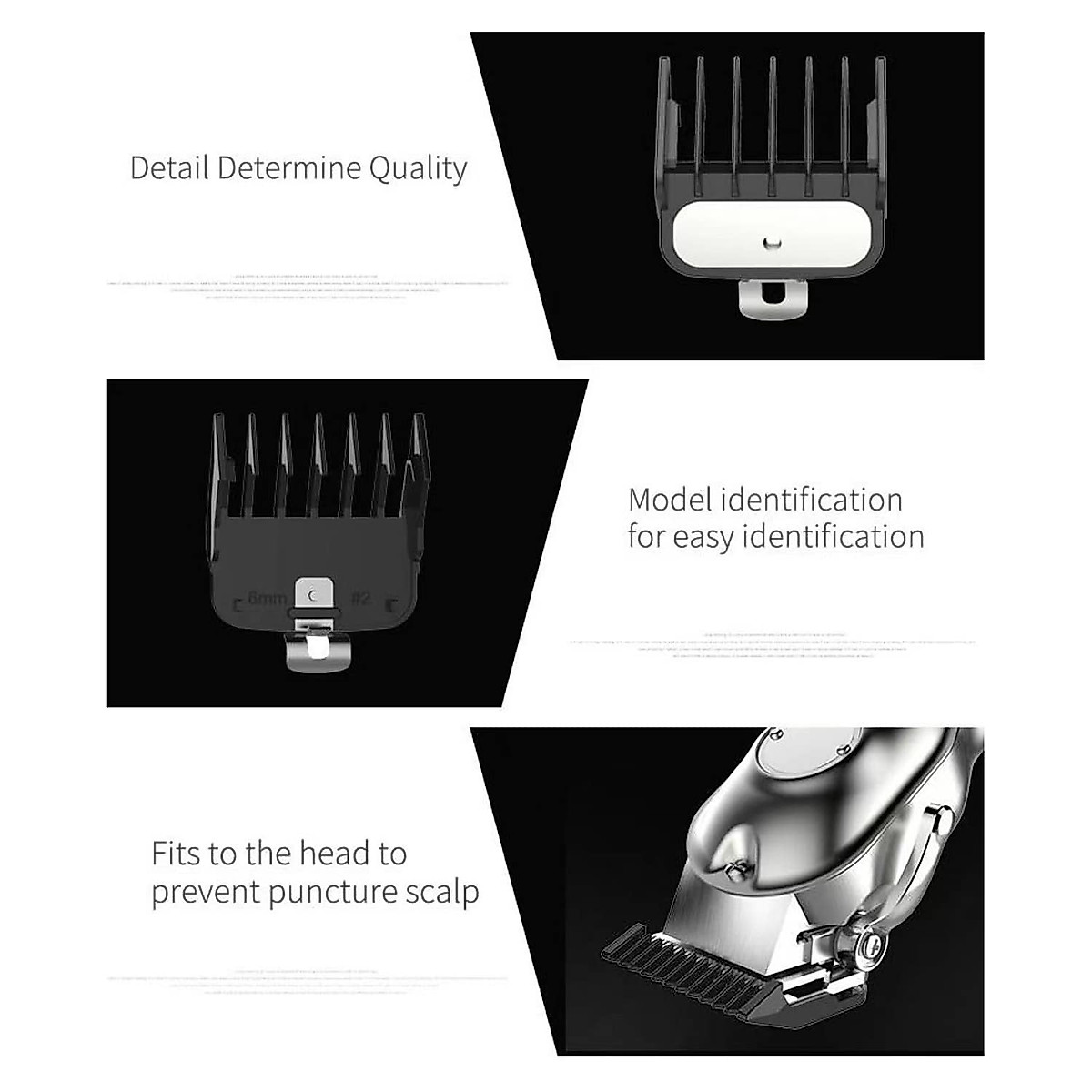 Premium Clipper Guards for Wahl Clippers Trimmers with Metal Clip - 8 Cutting Lengths from 1/16”to 1”(1.5-25mm) Fits for All Full Size Wahl Clippers