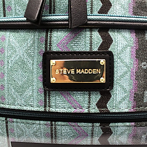 Steve Madden Designer Luggage Collection - Expandable 24 Inch Softside Bag - Durable Mid-sized Lightweight Checked Suitcase with 4-Rolling Spinner Wheels (Legends Turquoise)
