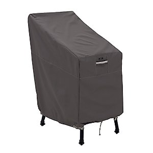 Classic Accessories Ravenna Water-Resistant 26 Inch Patio Bar Chair & Stool Cover, stackable chair covers for outdoor furniture