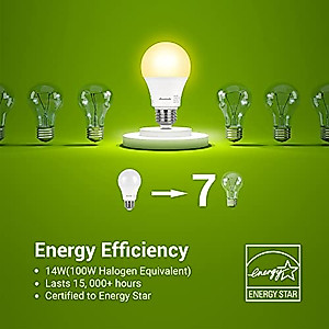 DEWENWILS Small Table Lamp & 8 Pack Warm LED Light Bulb