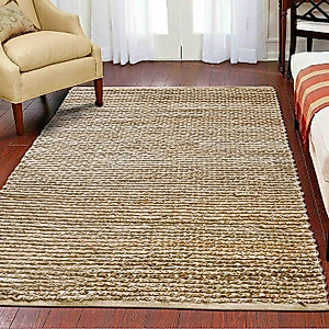 The Home Talk Handmade Jute Area Rug 3'x5' Jute Braid Rug Perfect for Rustic, Farmhouse, Bohemian Floormat Soft and Durable Carpets for Living Room Décor, Bedroom, Dining Room - Natural