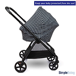 Simple Being Baby Car Seat Canopy Covers (2 Pack) for Newborns, Soft and Stretchy Covers for Moms (Geometrics)