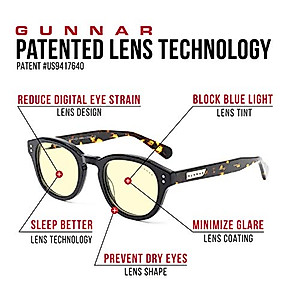 Computer Glasses | Blue Light Blocking Glasses | Emery Onyx/Jasper by GUNNAR | Patented 35% Blue Light Protection, 100% UV Light, Anti-Reflective, Protect & Reduce Eye Strain & Dryness