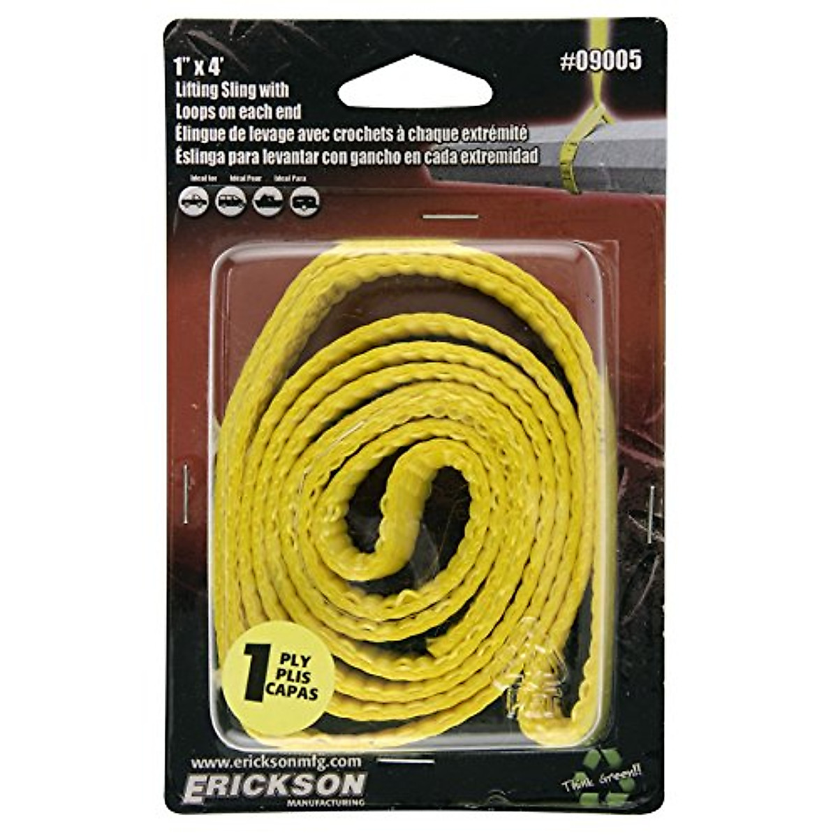 Erickson 09005 1" x 4' Single Ply Eye Ends Lift Sling