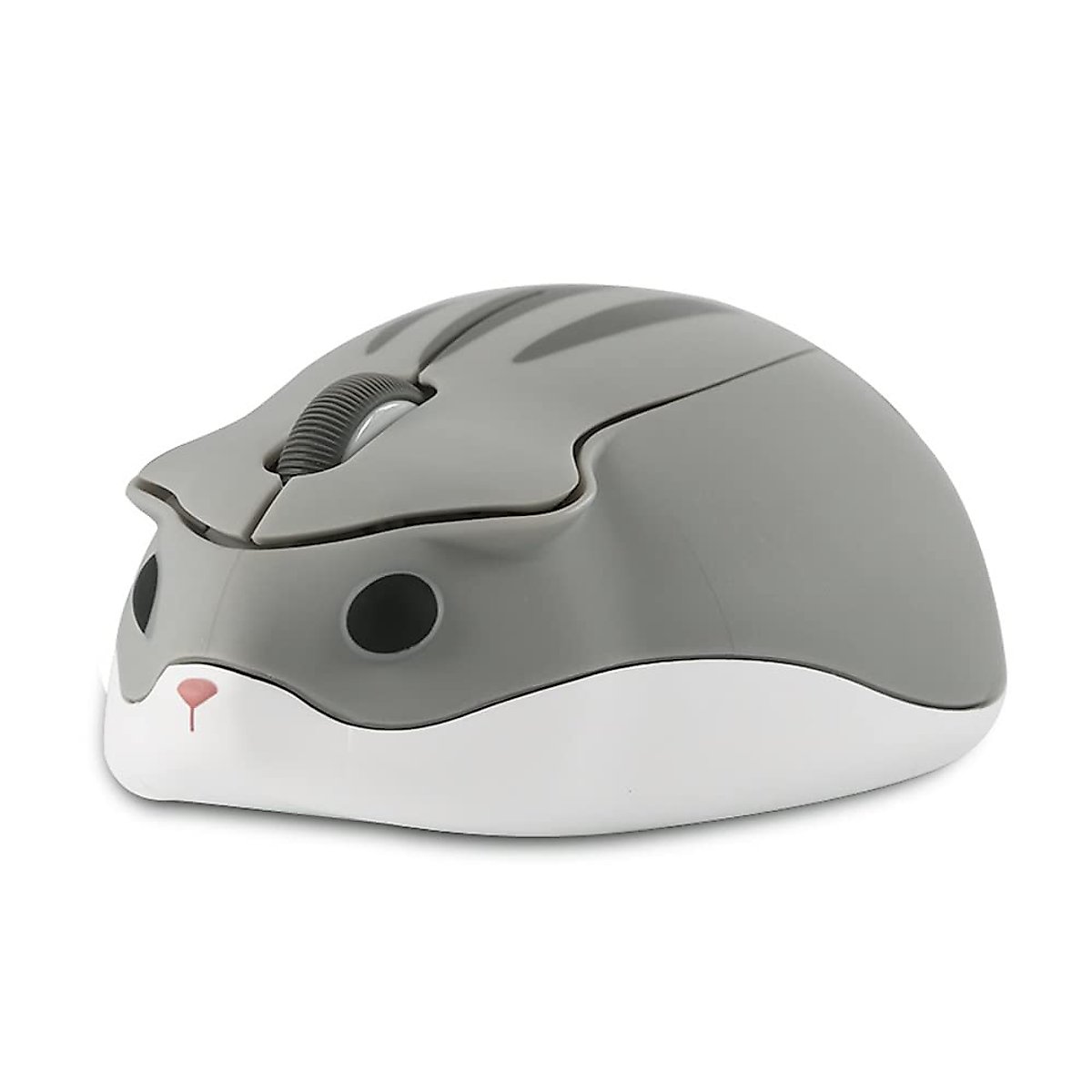 Bluetooth 5.1 Wireless Mouse,No Receiver Inside,Cute Animal Hamster Shape,M Size Silent Click Compatible with Android Tablet/MacBook/Chrome/Microsoft Surface/Windows 8.1 Above, Gray