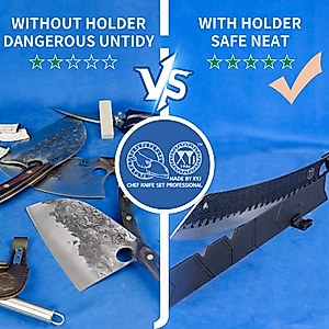 XYJ Slicing Japanese Chef Knife With Guards Protector,Curved Vegetable Butcher Knives Camping Kitchen Knives,Carving Brisket Knife,Full Tang (14.5 Inch)