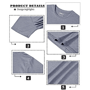 KEFITEVD Athletic Shirts for Men Breathable Quick Dry Gym Training Outdoor Running T-Shirt Short Sleeve Cool Shirt Light Grey