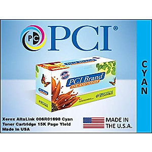 PCI Brand Compatible Toner Cartridge Replacement for Xerox 006R01698 Cyan Toner Cartridge 15K Yield
