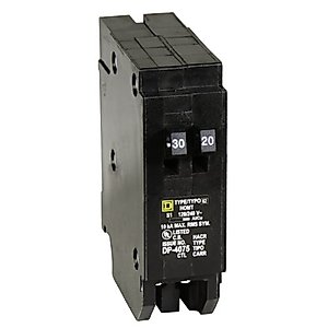 Square D - HOMT3020 Homeline 1-30-Amp 1-20-Amp Single-Pole Tandem Circuit Breaker
