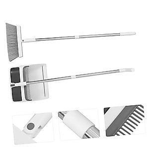 COOLHIYA 1 Set Cleaning Artifact Standing Broom and Dustpan Outdoor Broom Mini Dustpan and Brush Small Broom and Dustpan Dust Pan and Broom Stand up Dustpan Hand Broom and Dustpan White Pp
