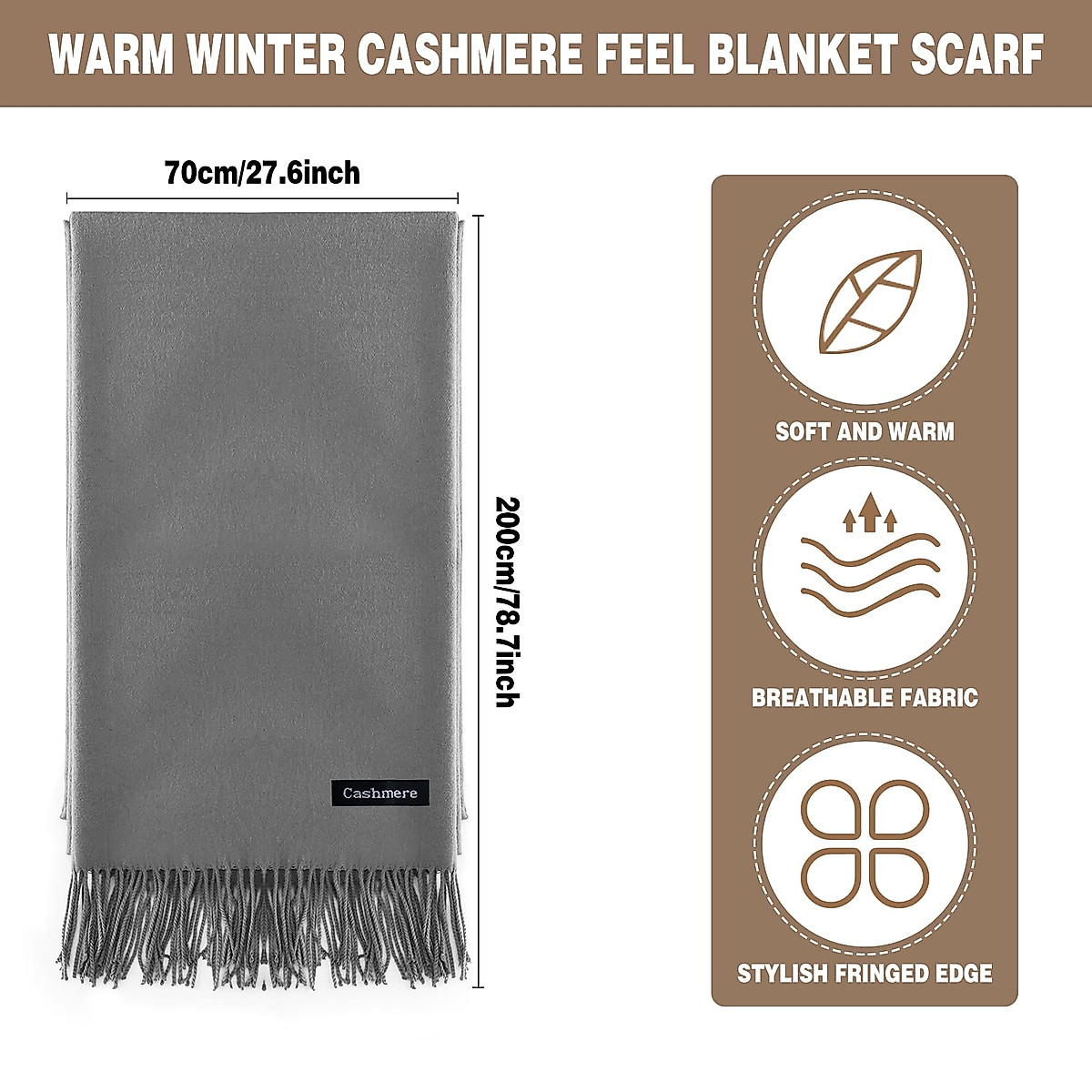 Christmas Gifts for Men Women, Winter Birthday Gifts Box for Best Friends Coworker with Scarf Scented Candle Unique Friendship Gift Basket Ideas Mother's Day for Mom 30th 40th 50th 60th (Black)