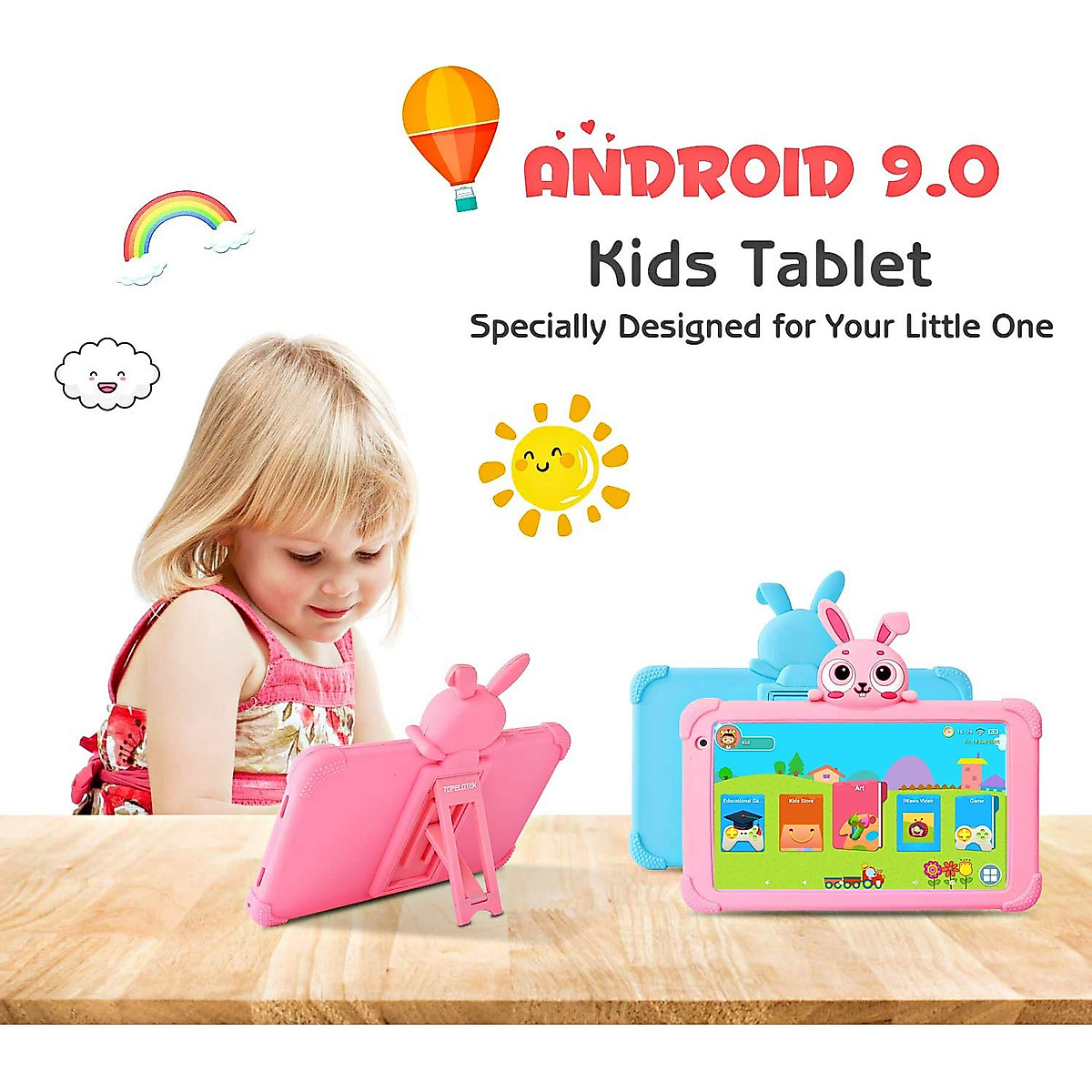 TOPELOTEK Kids Tablet Android Tablet for Kids 7 inch WiFi Toddler Tablet 32GB Quad Core Kids Tablets Support Bluetooth Camera Support Netflix YouTube Parental Control 4000mAh Boys Girls (Pink)