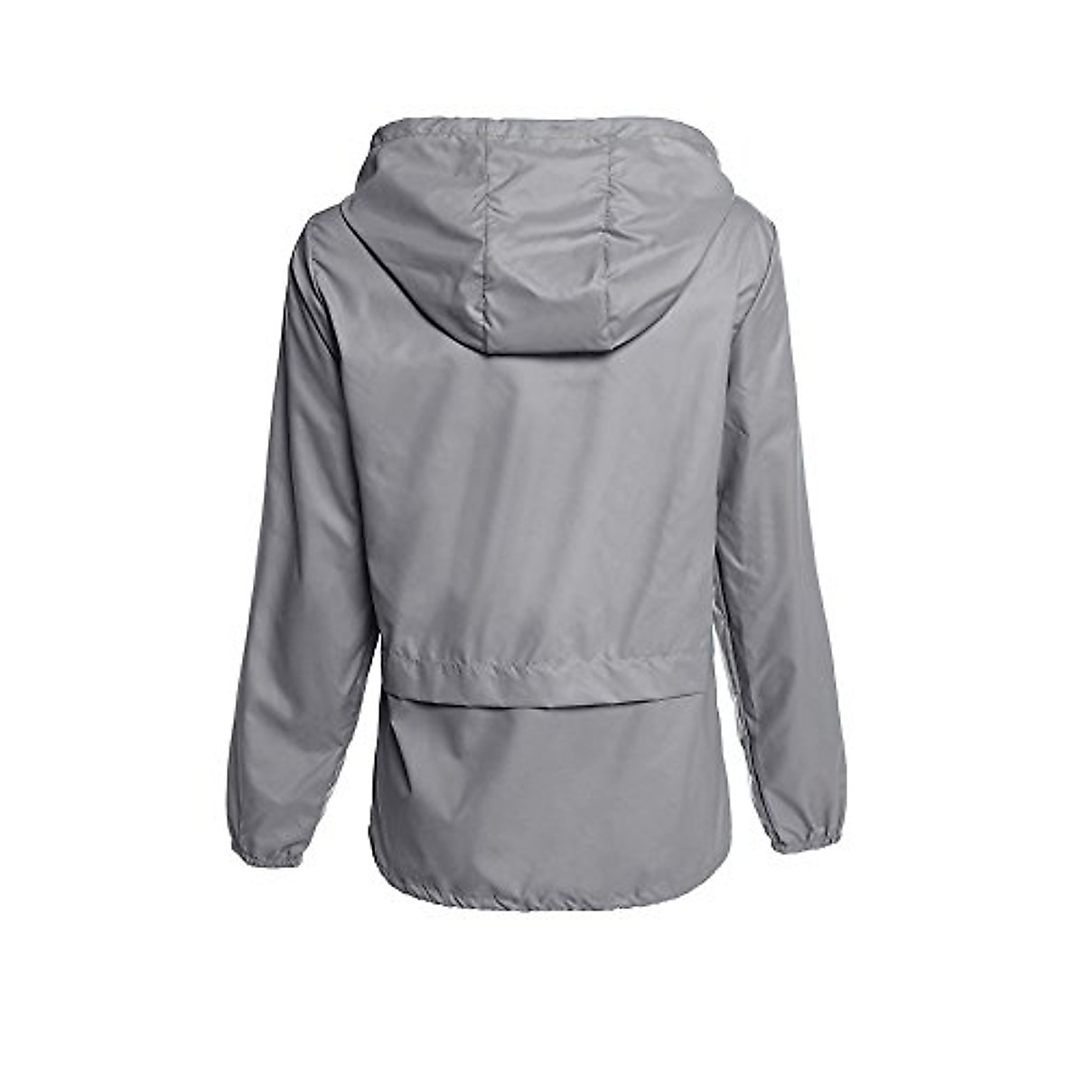 Avoogue Raincoat Women Lightweight Waterproof Rain Jackets Bike Jackets Packable Outdoor Hooded Windbreaker (Grey L)