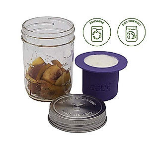 Divider Cup by Mason Jar Lifestyle - For Salads, Dips, and Snacks. Plastic Free Bento Lunch Container(Frost, Wide Mouth)