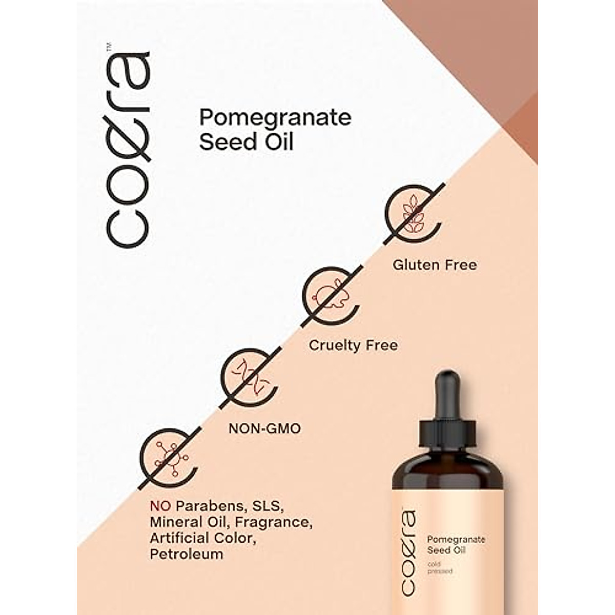 Horbäach Pomegranate Seed Oil | 4 fl oz | For Face & Hair | Promotes Clear Looking Skin, and Reduces Appearance of Fine Lines and Wrinkles | Cold Pressed | SLS & Paraben Free | Coera