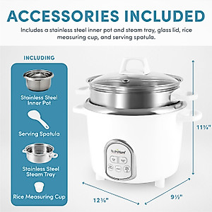 Aroma Housewares NutriWare 14-Cup (Cooked) Digital Rice Cooker and Food Steamer, White