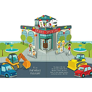 Under Construction Book for Toddlers Set ~ Construction Vehicles Book with Movable Trucks and Crenstone Stickers (Tractors, Bulldozers, Trucks, and More)